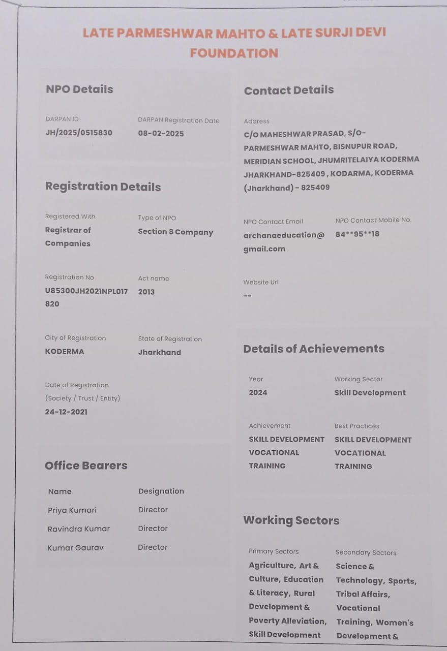 P.M. & S.D. Foundation | Documents